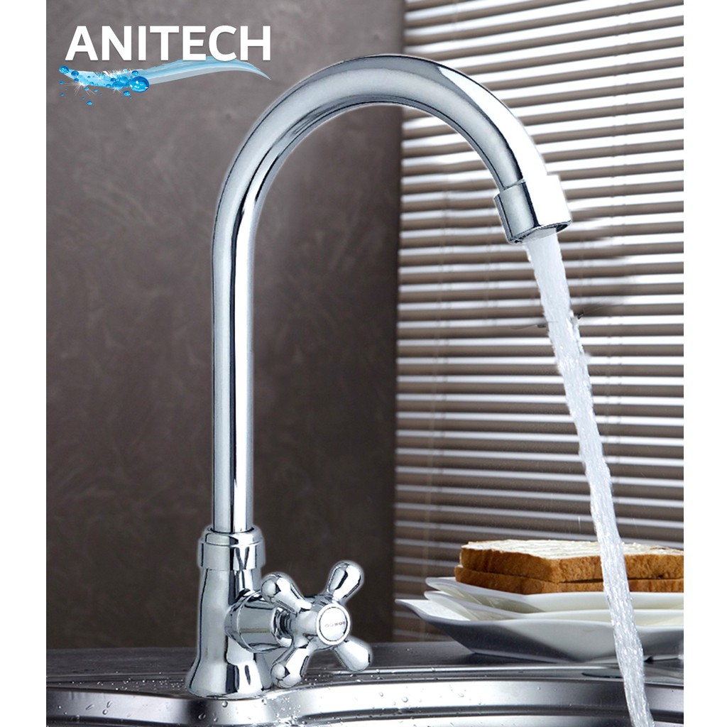 Kitchen Faucet Pillar Mounted Basin Sink Tap Plated Water Tap Single ...