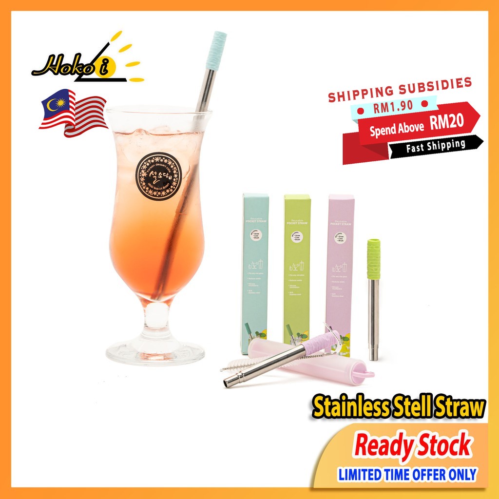 Retractable Straw Stainless Steel Straw Portable Foldable Straw ...