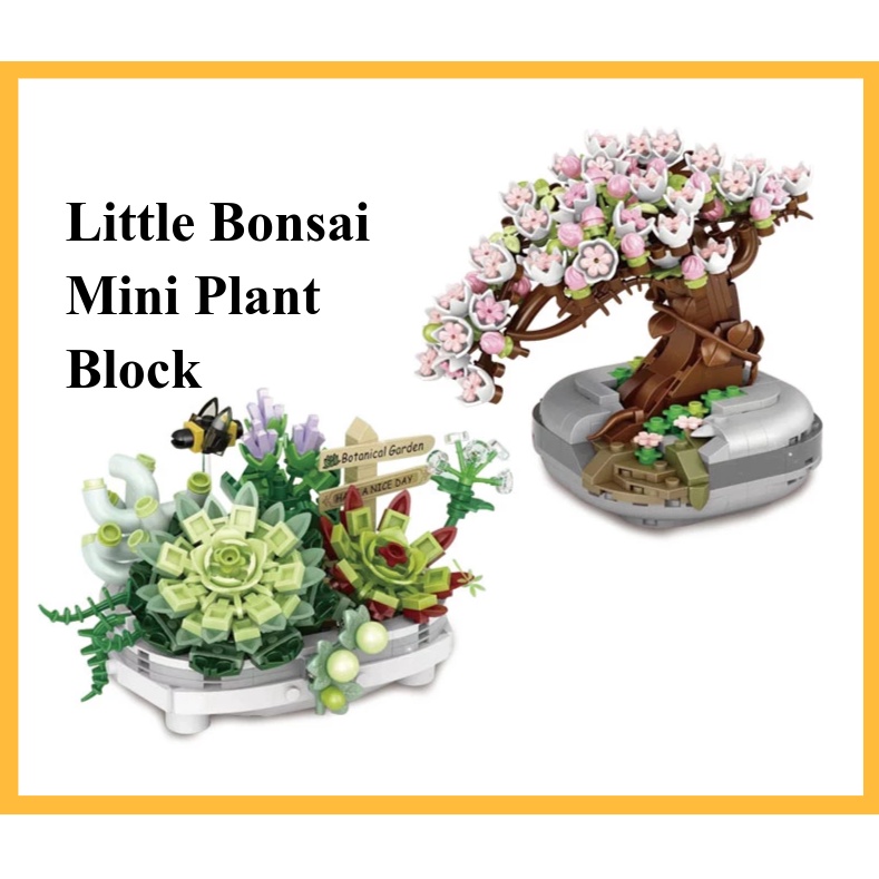 Mini Block Little Bonsai Series Succulent Plant Sakura Tree Building ...