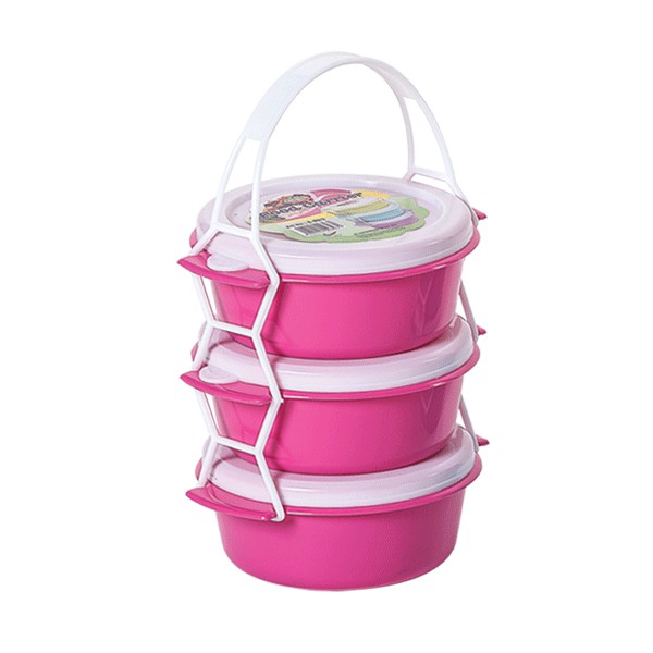 Elianware 3 Tier Plastic Food Carrier Container / Lunch Box | Shopee ...