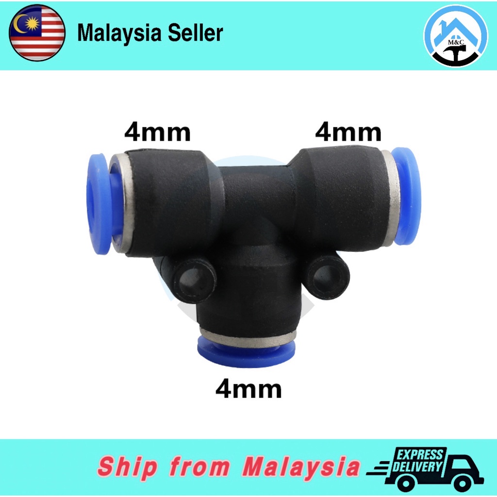 Pneumatic Union Tee PE 4 ~ PE 16 One Touch Fitting, Air Fitting, Push ...