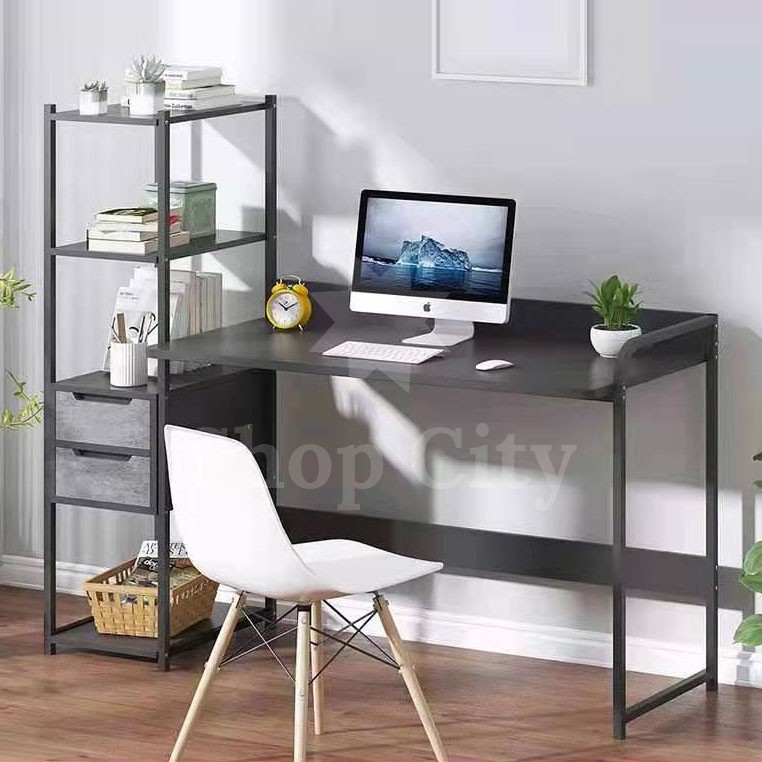 SCY Computer Study Writing Gaming Table Desk with 2 Drawers & 4 Tier ...