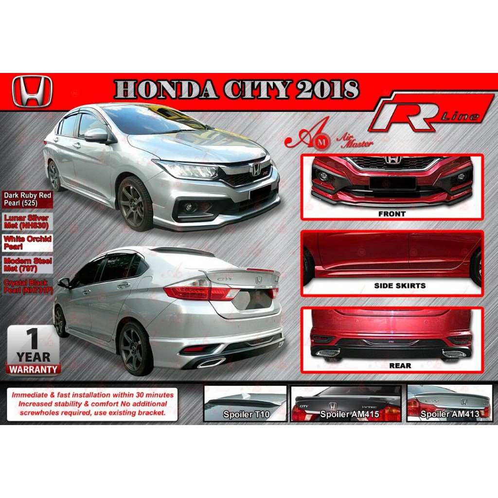 Honda city 2018 R Line Bodykit body kit skirt lip Shopee Malaysia