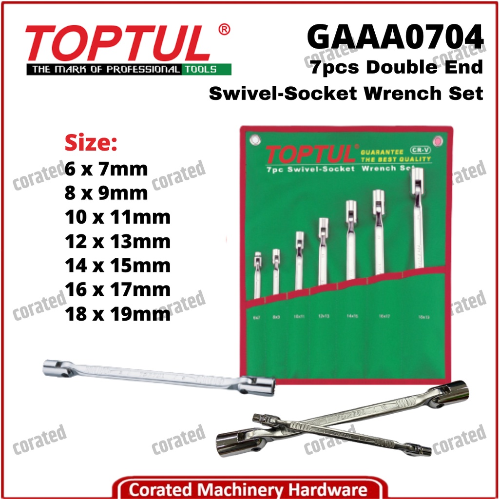 [CORATED] 7pcs Double End Swivel-Socket Wrench Set GAAA0704 | Shopee ...