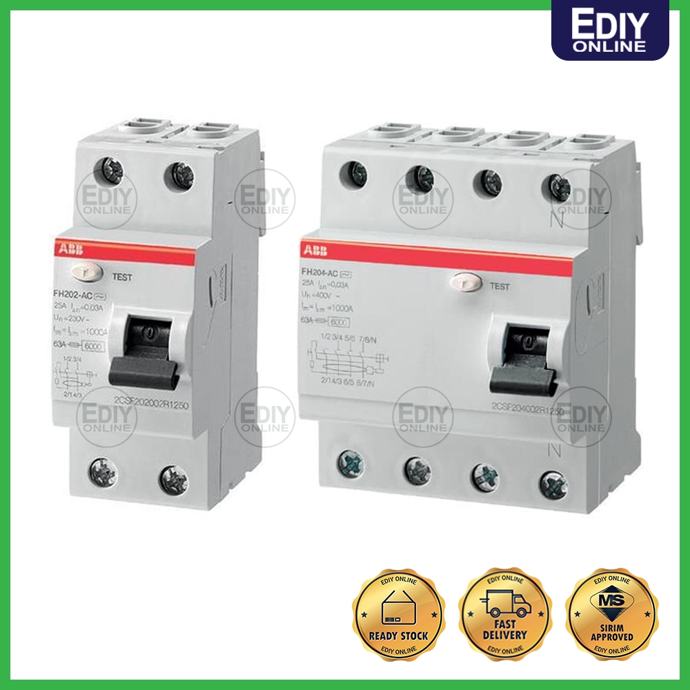 【CLEAR STOCK】 ABB FH202 FH204 ELCB RCCB MADE IN ITALY (1UNIT) | Shopee Malaysia