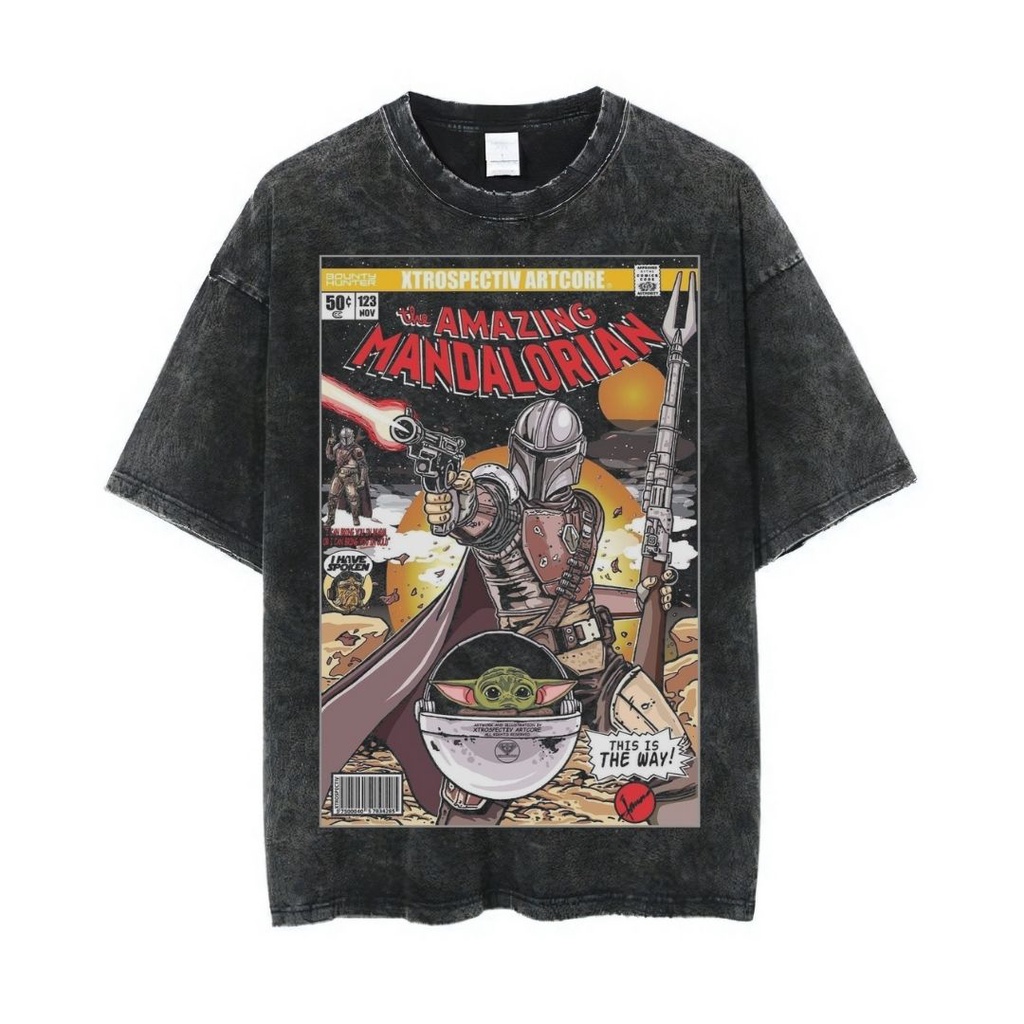Psycho Crucify "The Amazing Mandalorian" Oversized T-Shirt | Stone Wash ...