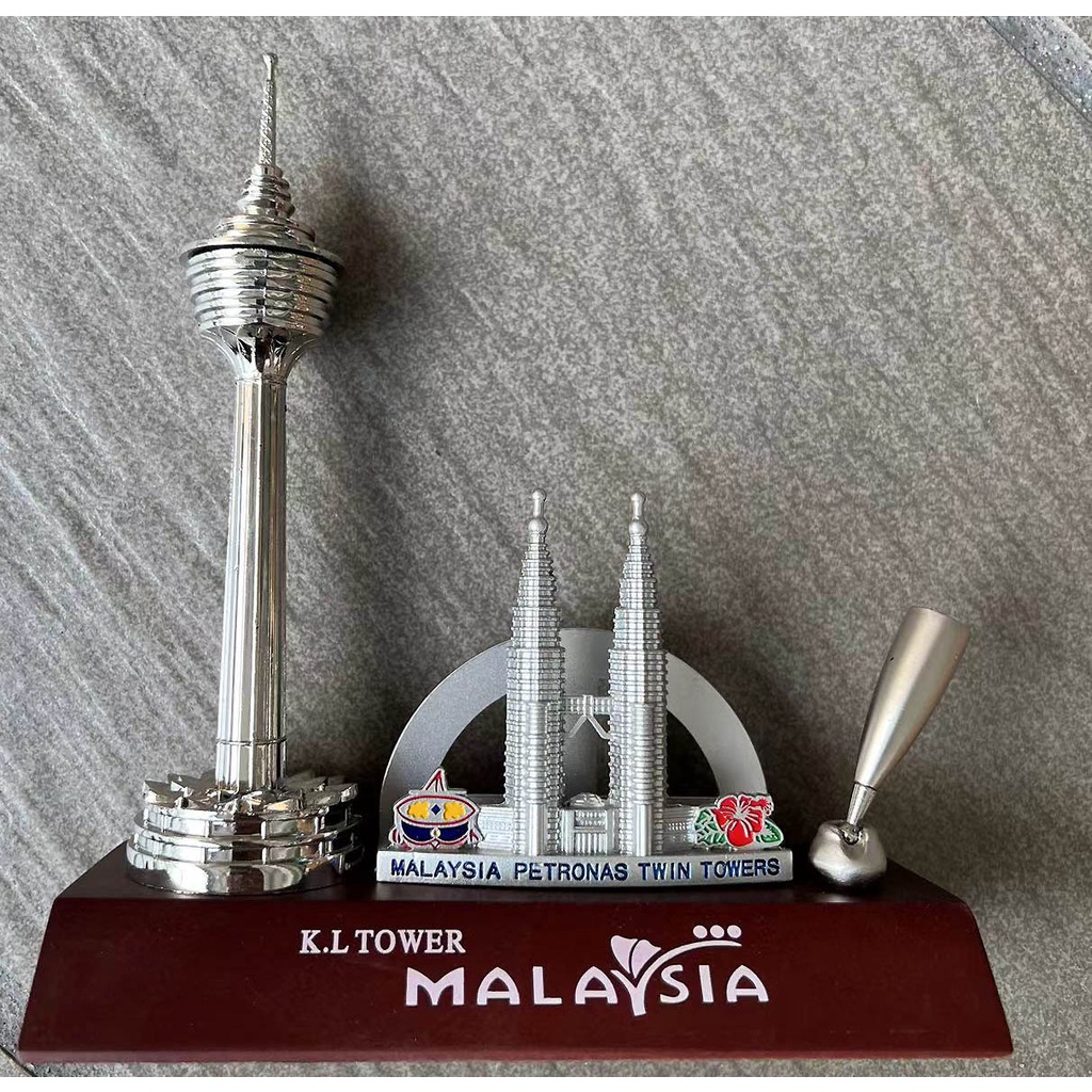 MALAYSIA PETRONAS TWIN TOWER KLCC KL TOWER SOUVENIR WOODEN NAME CARD ...