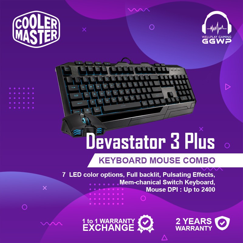 Cooler Master CM Storm Devastator 3 Plus RGB Mem-chanical Gaming ...