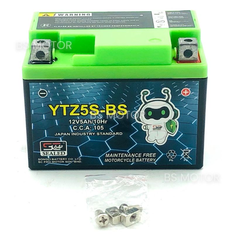(BATERI KERING) SC64 YTZ5S YTZ5S-BS LC135 v2 ~ new, future125, WAVE125 ...