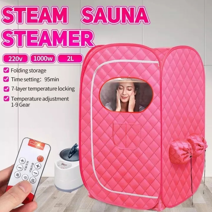 Double Sauna Steam Bath Portable Foldable Steam Sauna Sweat Box Home ...