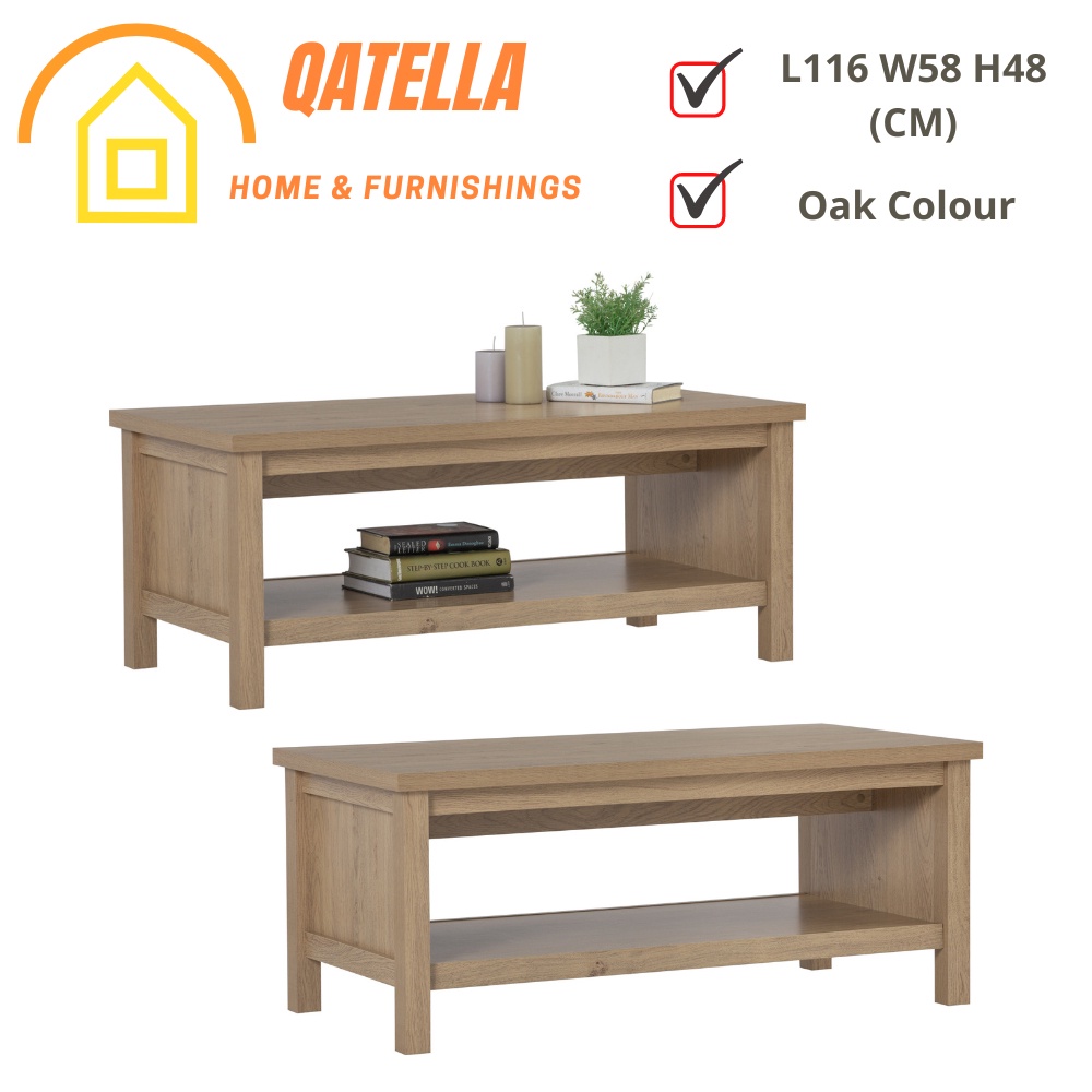 RHODES Modern Coffee Table Wood Coffee Table Living Room Table Meja ...