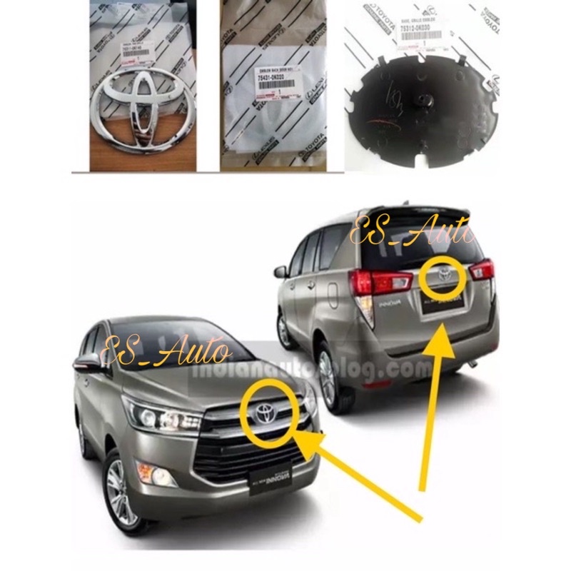 *TOYOTA TGN140 INNOVA 2016 FRONT & REAR GRILLE EMBLEM MARK / EMBLEM ...