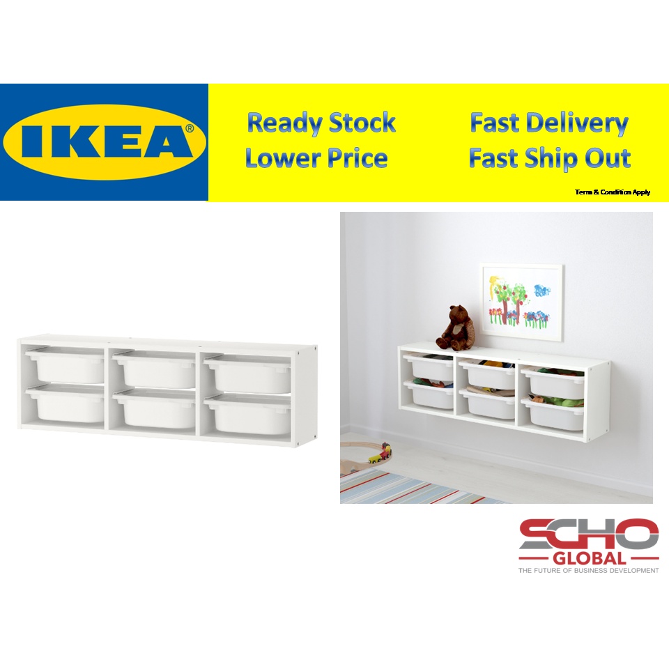 IKEA-TROFAST Wall storage, white/white, 99x21x30 cm | Shopee Malaysia