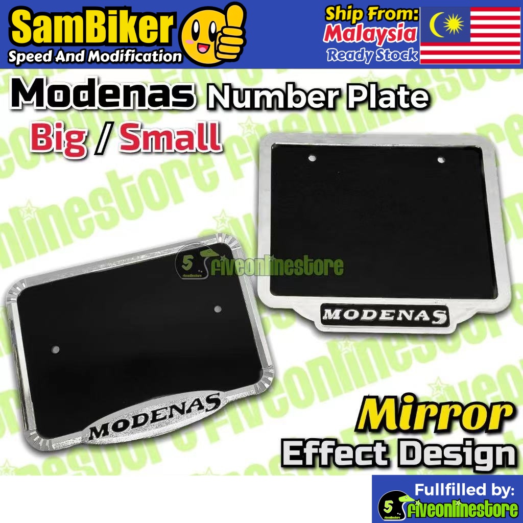 Motorcycle Number Plate ORIGINAL Modenas Reflector Mirror Effect Design ...