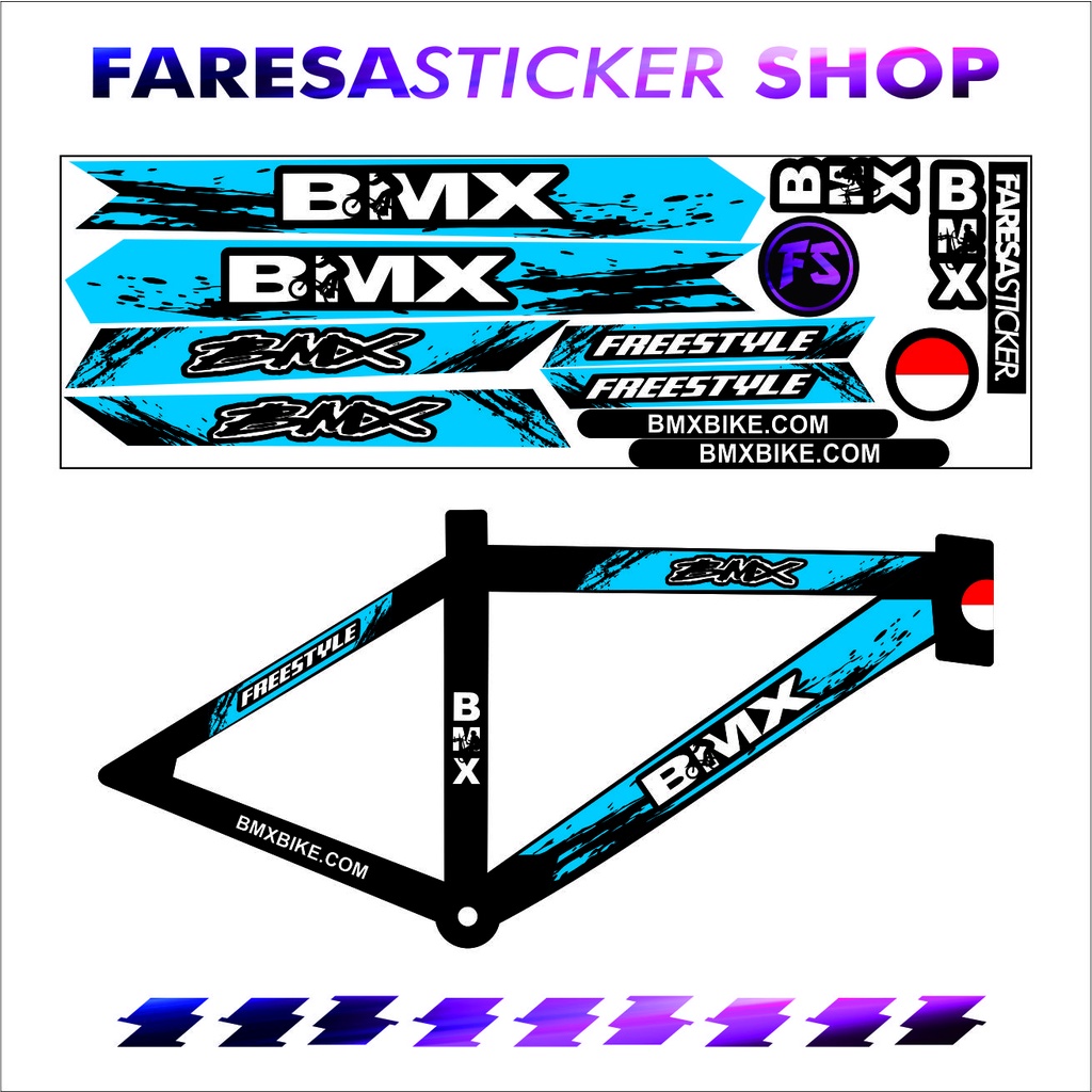 Sticker DECAL BMX BIKE Blue RACING Variation | Shopee Malaysia