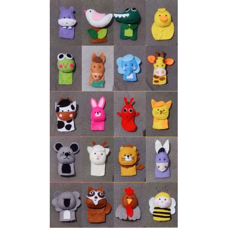 20 pcs animal flannel finger puppets (different characters) | Shopee ...