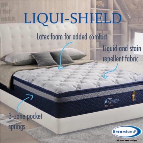 DREAMLAND LIQUI-SHIELD 3-ZONE POCKET SPRING MATTRESS(Thickness13 ...