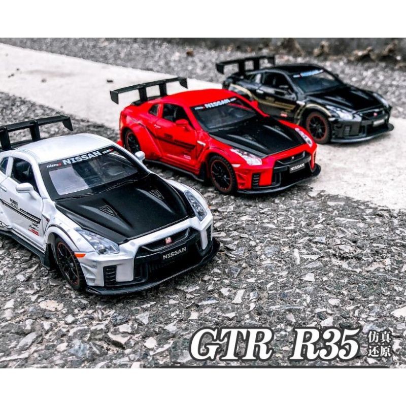 Nissan GTR R35 Liberty walk scale 1:32 die cast car model with lights ...