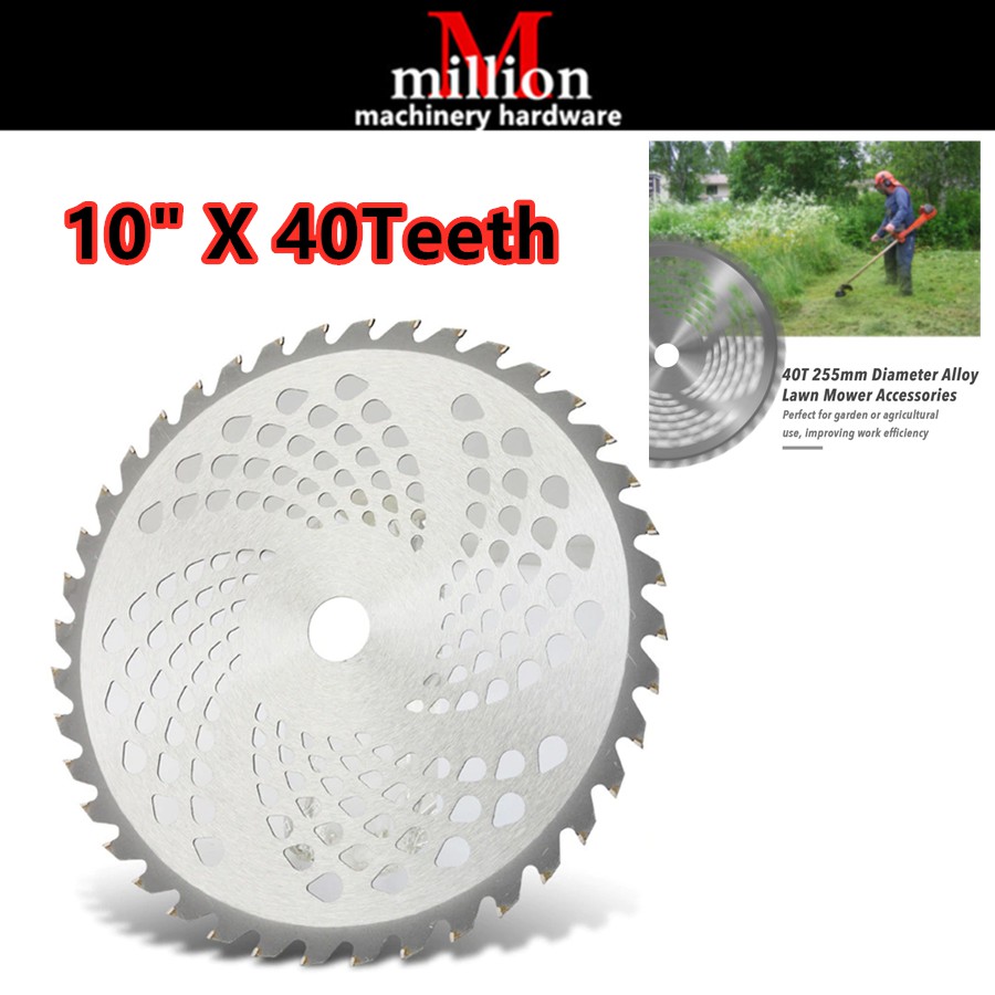 10"x40T Steel Brush Cutter Grass Trimmer Carbide Tip Circular Blade ...