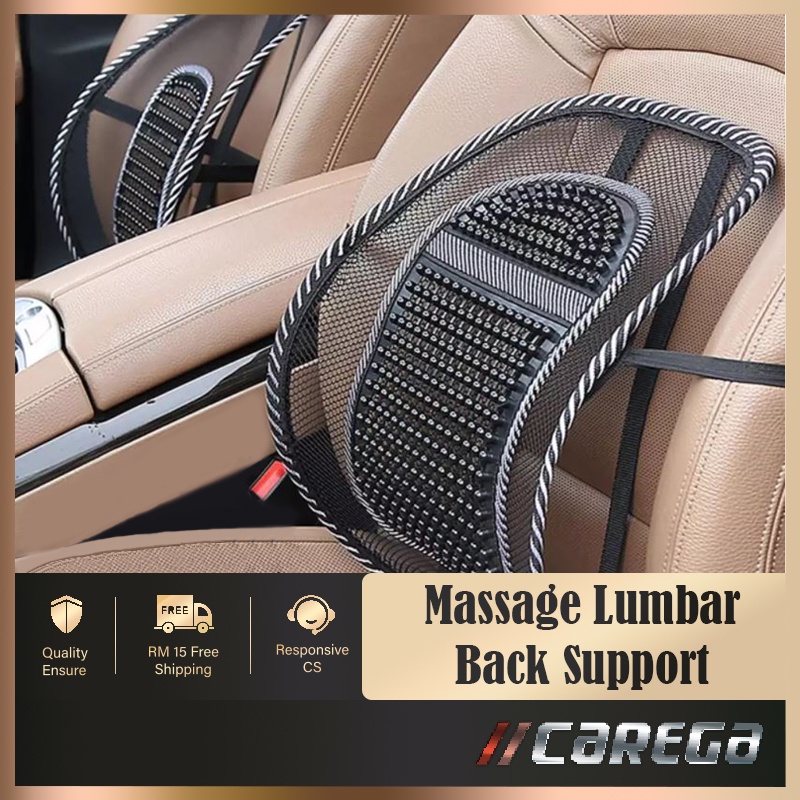 Mesh Back Lumbar Support with Massage Beads for Office Chair and Car ...