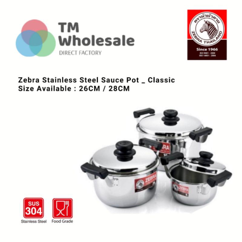 100% Original Thailand Zebra Stainless Steel Sauce Pot-Classic 26 ...