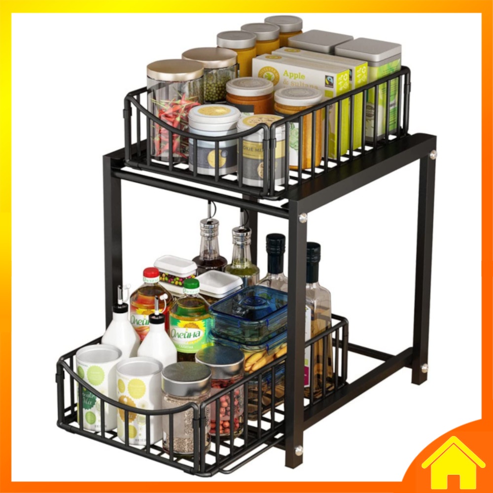 [OneHome] Under Sink Rack Slide Kitchen Food Detergent Rak Simpan ...