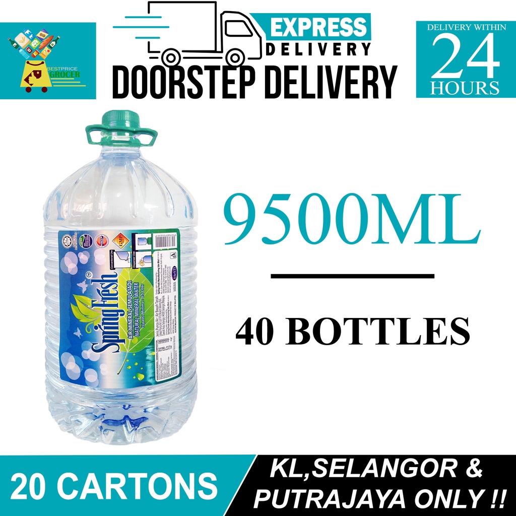 SPRING FRESH MINERAL WATER - 9,500ML X 2 BOTTLES (40 BOTTLES) | Shopee ...