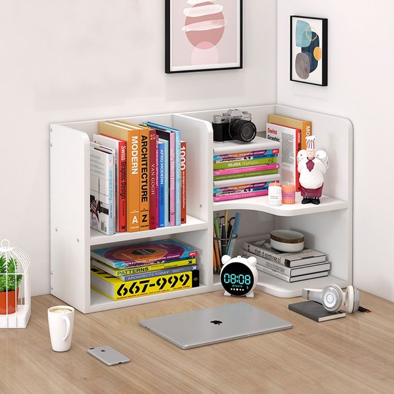 Multilayer desk organizer book shelf office tabletop storage drawer ...