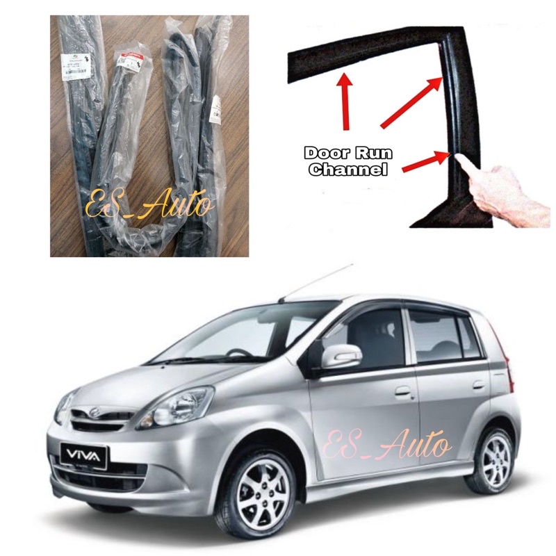 *ORIGINAL PERODUA VIVA DOOR GLASS RUN CHANNEL RUBBER/ GETAH CERMIN ...