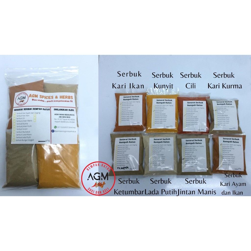 AGM Paket Combo Rempah Ratus 8 in 1🔥 Ready Stock 🔥(100G) | Shopee Malaysia