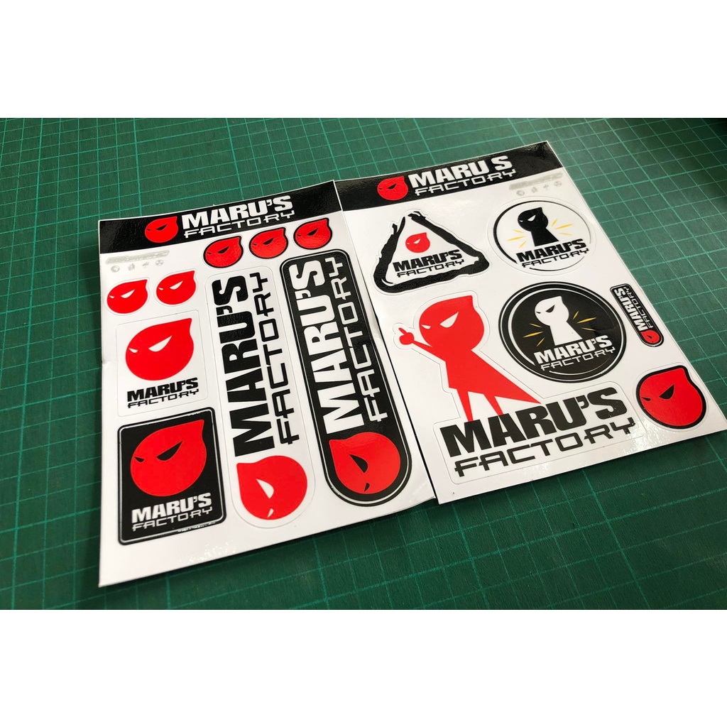 Maru racing Cartoon Wheel Set Sticker Super Cute Size For Motorcycles ...