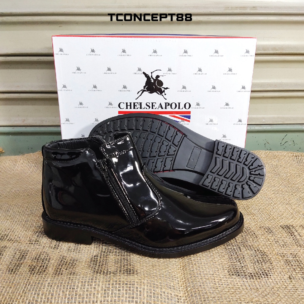 (Size39-46) Kasut Kilat Polis/PDRM Men Mid Cut Double Zip | Shopee Malaysia