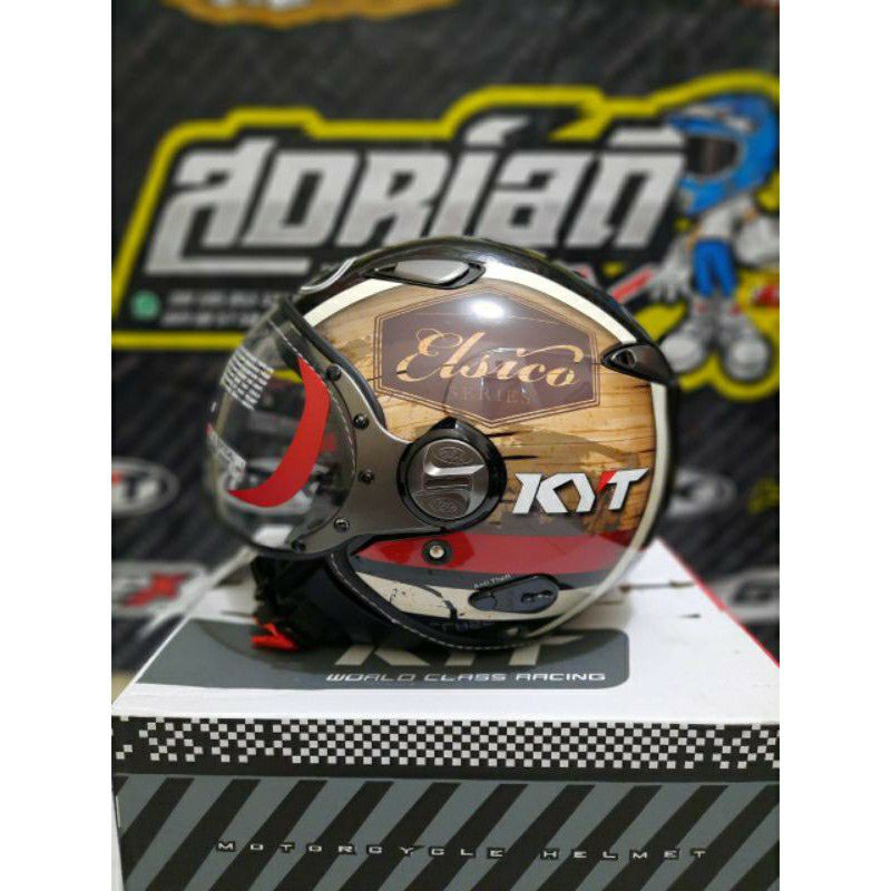 Helmet KYT ELSICO MOTIF 4 BLACK CLEAR CREAM Helmet RETRO KYT ELSICO ...