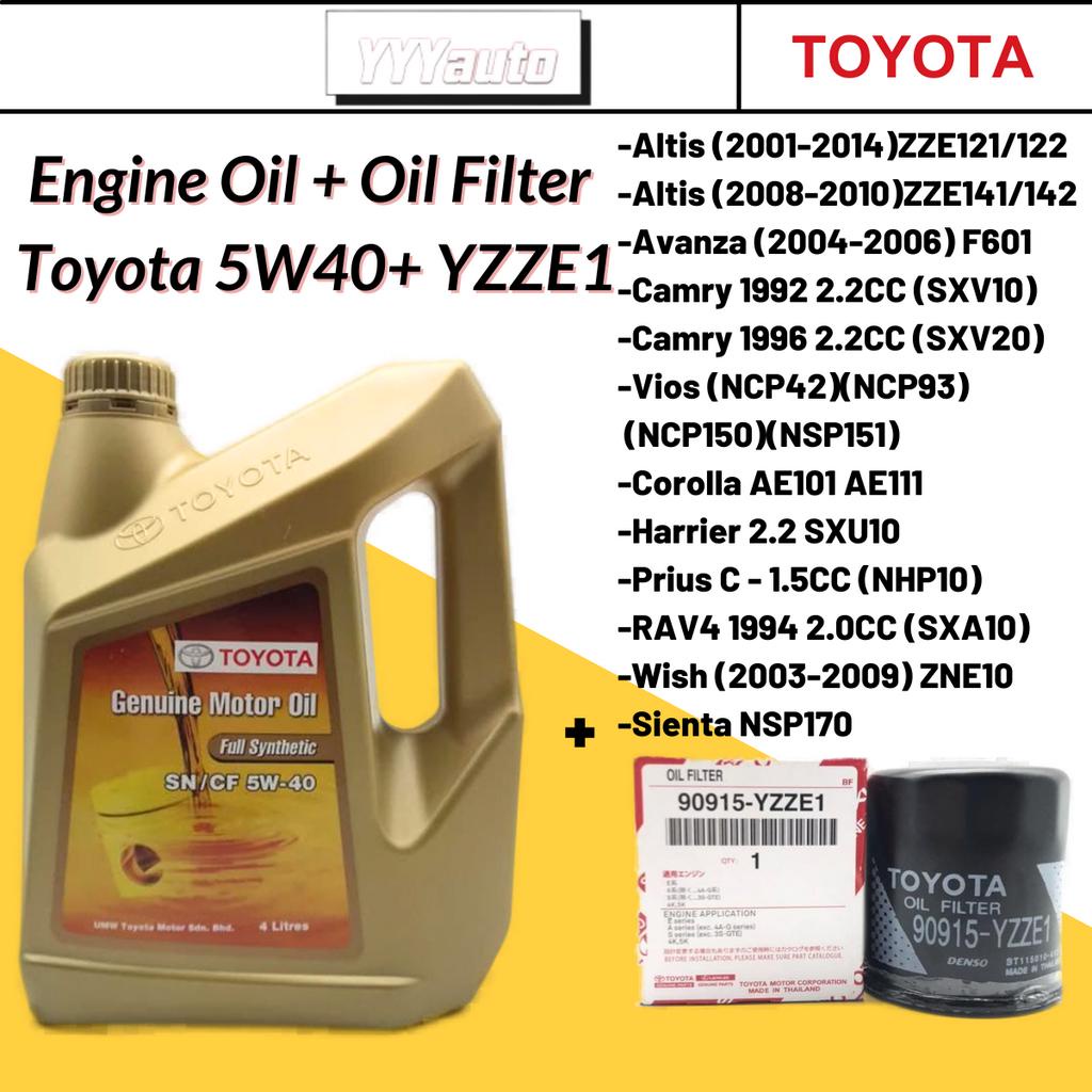 Toyota 5W40 Fully Synthetic SN/CF 5W40 Genuine Engine oil 4L + Toyota ...