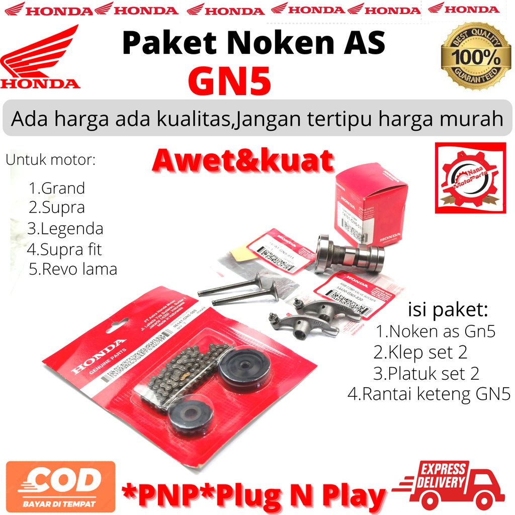 HONDA NOKEN AS SUPRA SET/KLEP GRAND PACKAGE GN5/PLATUK VALVE SUPRA SET/PAYUNG VALVE SUPRA AS ...
