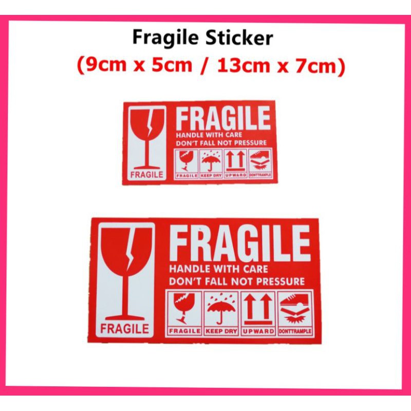 Fragile Sticker - Sticker Amaran Untuk Barang Mudah Rosak | Shopee Malaysia