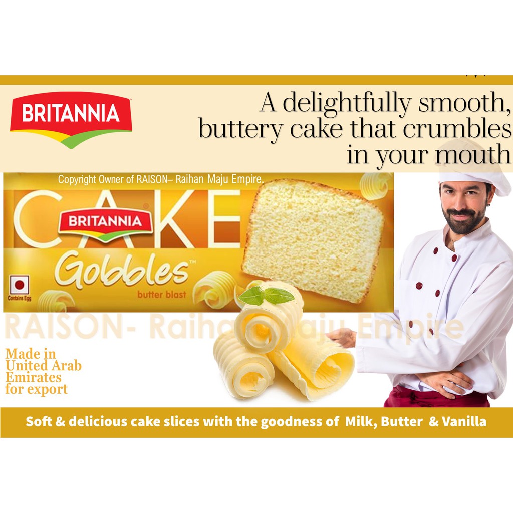 Britannia Gobbles Vanilla Flavoured Cake 250gm -A delightfully smooth ...