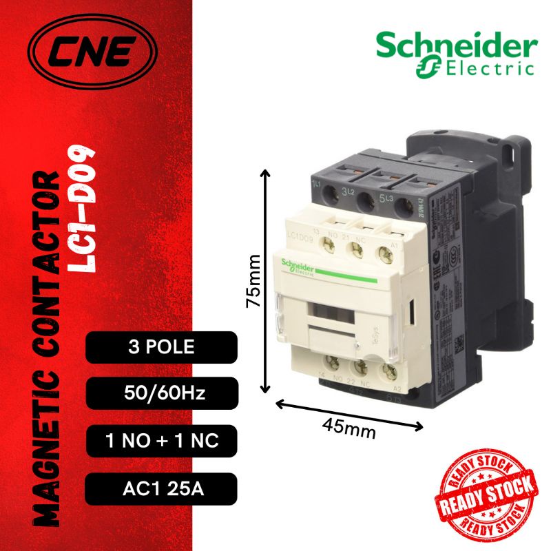 【🔥Ready Stock🔥】Original SCHNEIDER Magnetic Contactor LC1-D09 / AC1=ITH ...