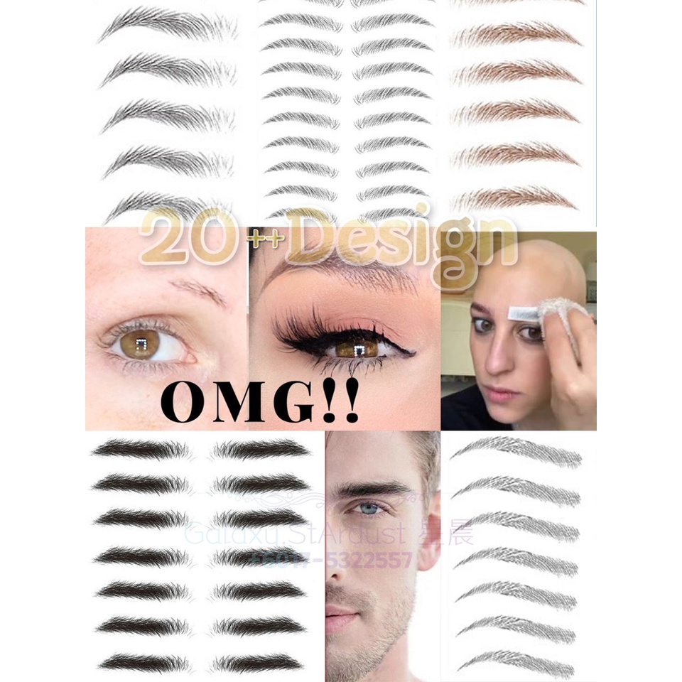 Fake Lazy 6D Eyebrow Tattoo Men Realistic Microblading Transfer Stick ...