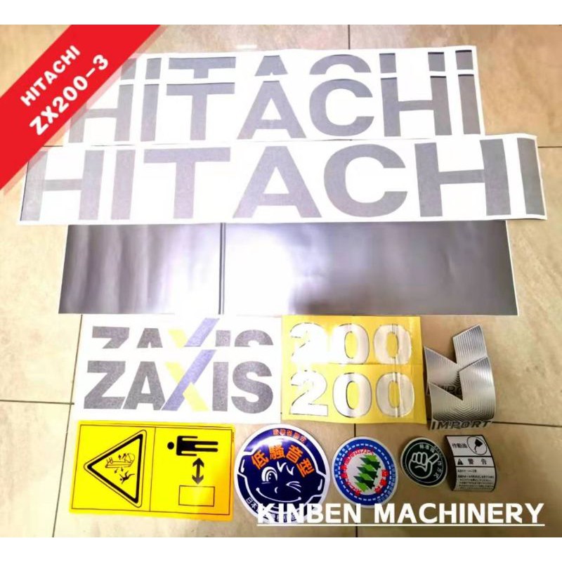 [ORI] HITACHI ZX200-3 Excavator Sticker Set Mesin Stickers 神手挖掘机原装全车贴纸 ...