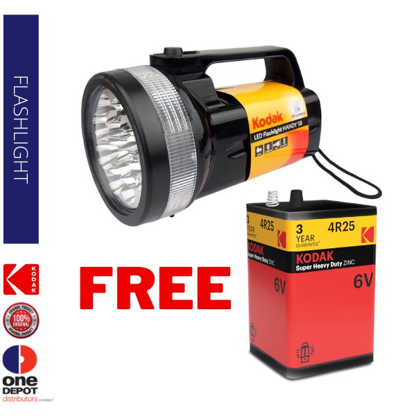 🔥 Sales 🔥 KODAK LED Flashlight Handy 58 (Free 4R25 Battery) | Shopee ...