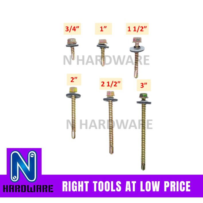 ( IRON ) SELF DRILLING SCREW WITH WASHER AWNING SCREW SKRU ONING SKRU ...