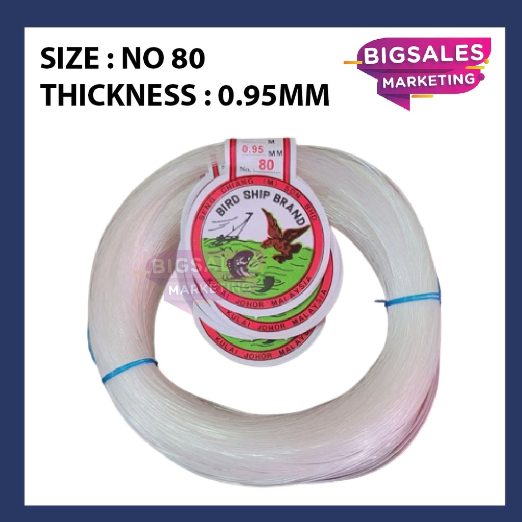 20 METER BIGSALES NO : 5 - 400 PFN White Nylon Monofilament Fishing ...