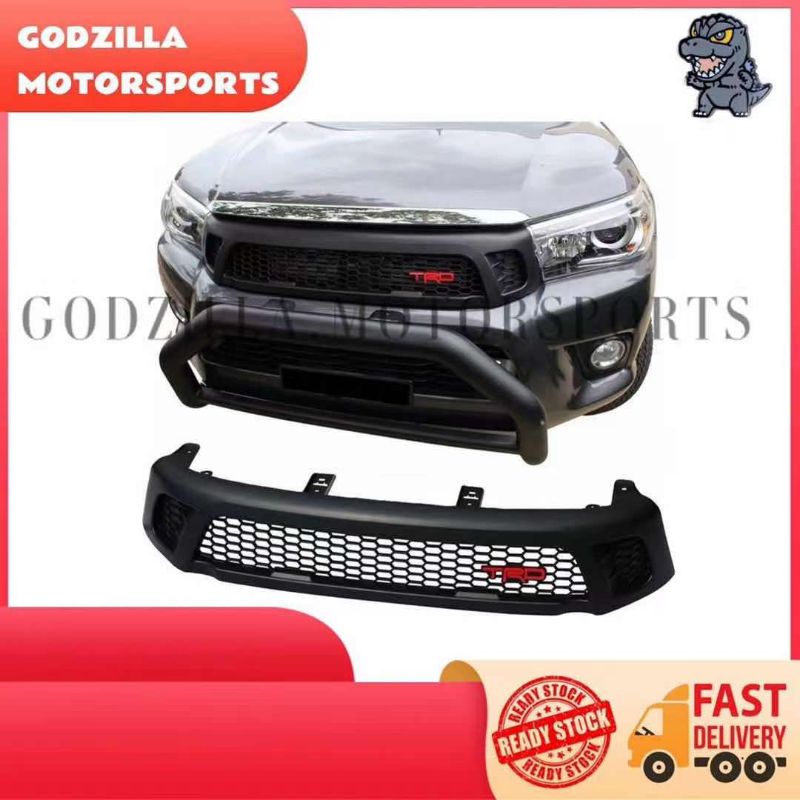 4x4 TOYOTA HILUX REVO 2016 - 2018 Front Grill Matt Black small TRD Word ...