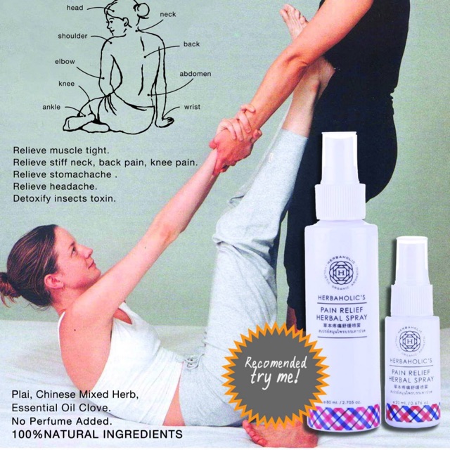 Herbaholic’s Pain Relief Herbal Spray 100% Natural Ingredient From ...