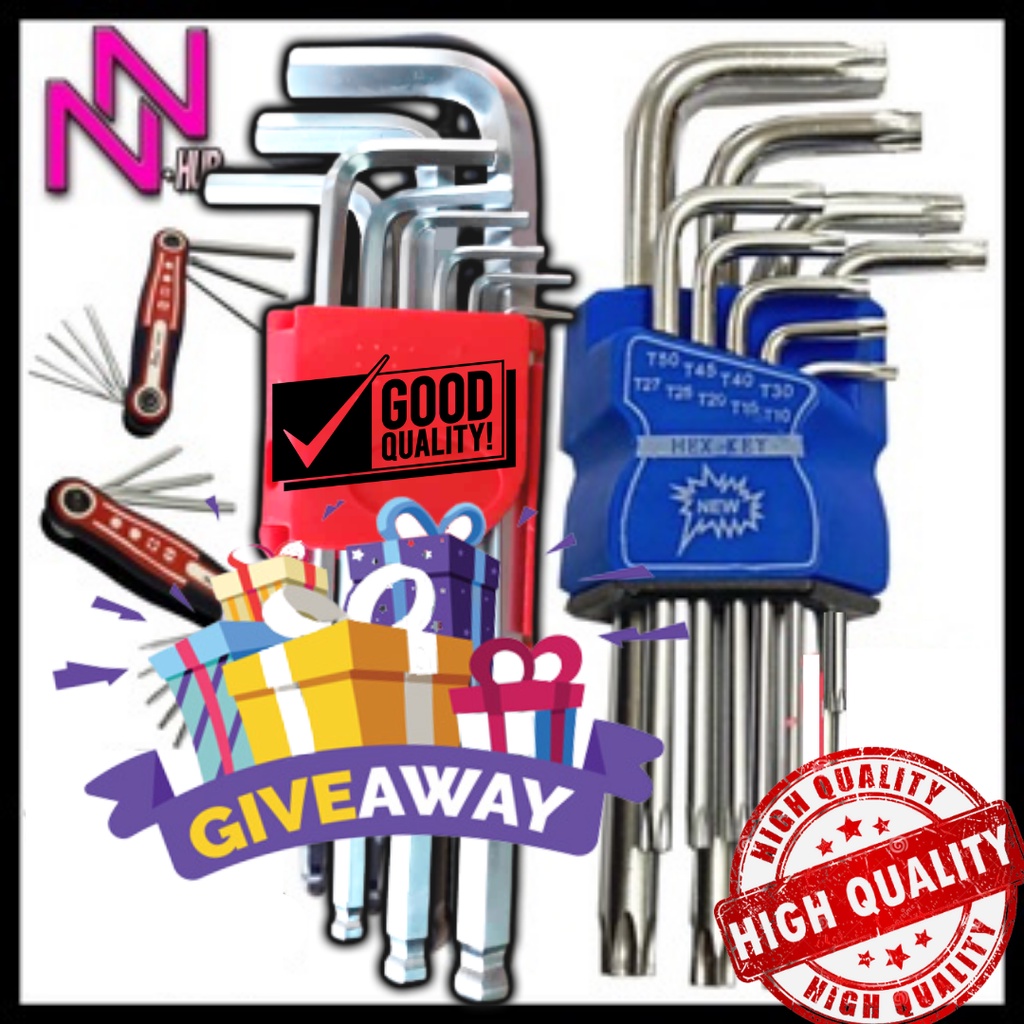 9Pcs Allen Key Set Socket Ball Head Hex Elenkey Tool Set Wrench Alan ...