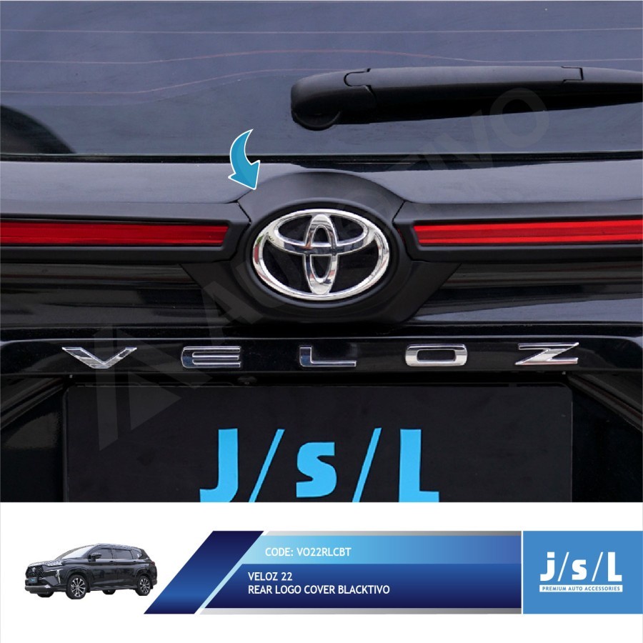 HITAM Veloz 2022 Accessories JSL Rear Logo Cover Rear Emblem Black Doff ...