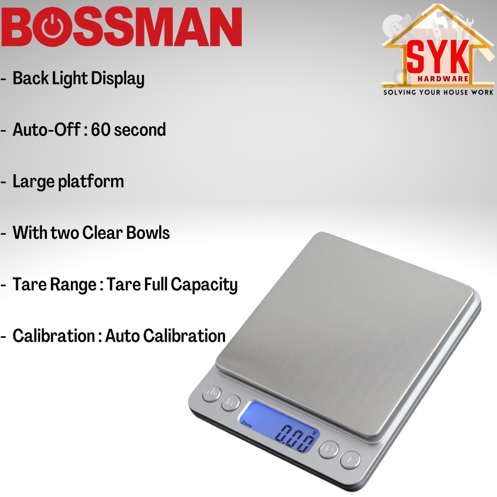 SYK BOSSMAN Suprior Mini Digital Platform Scale Kitchen Weighing Scale ...