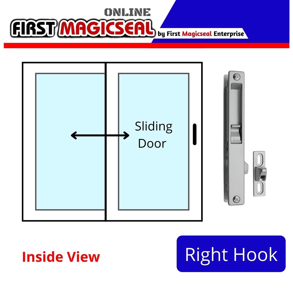 1stMagicSeal - A6 A5 Quality Sliding Glass Door Handle Lock Silver ...