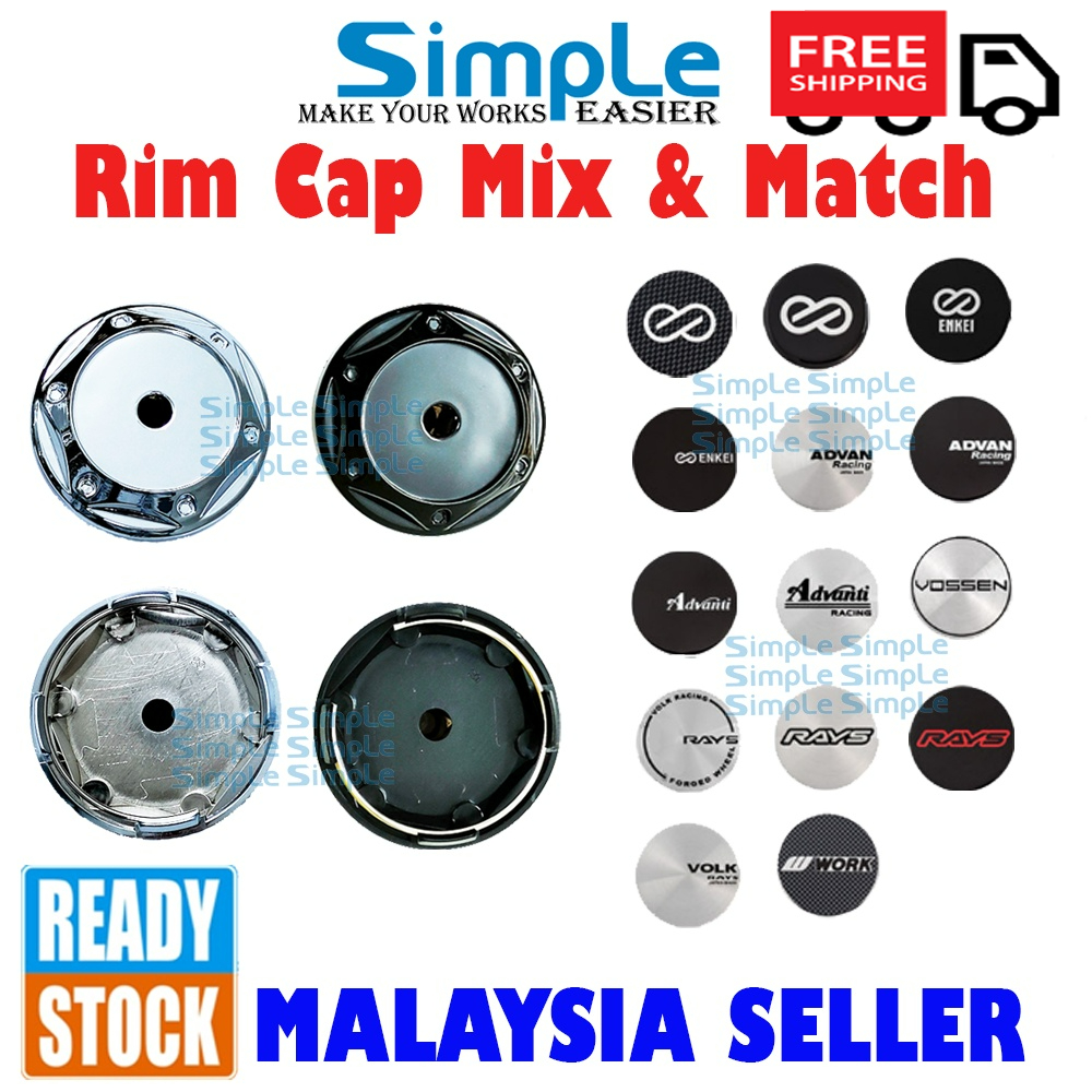 Sport Rim Wheel Cap Mix & Match 62mm Rays Enkei Advanti Vossen Work Rim ...